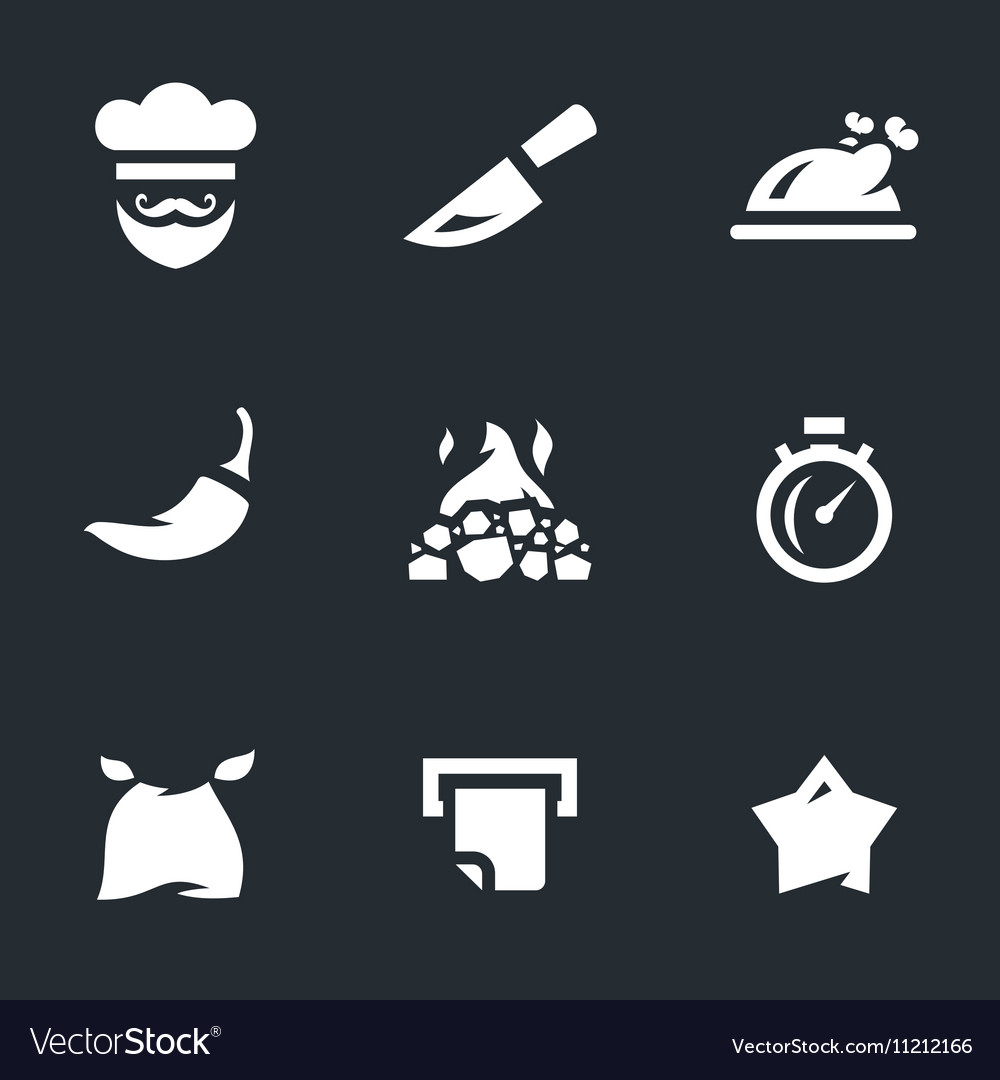 Set of chef cooking Royalty Free Vector Image - VectorStock