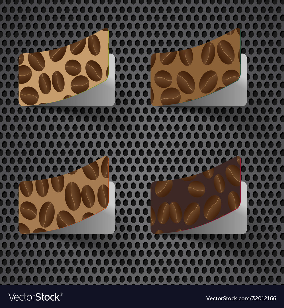 Set white paper stickers on background Royalty Free Vector