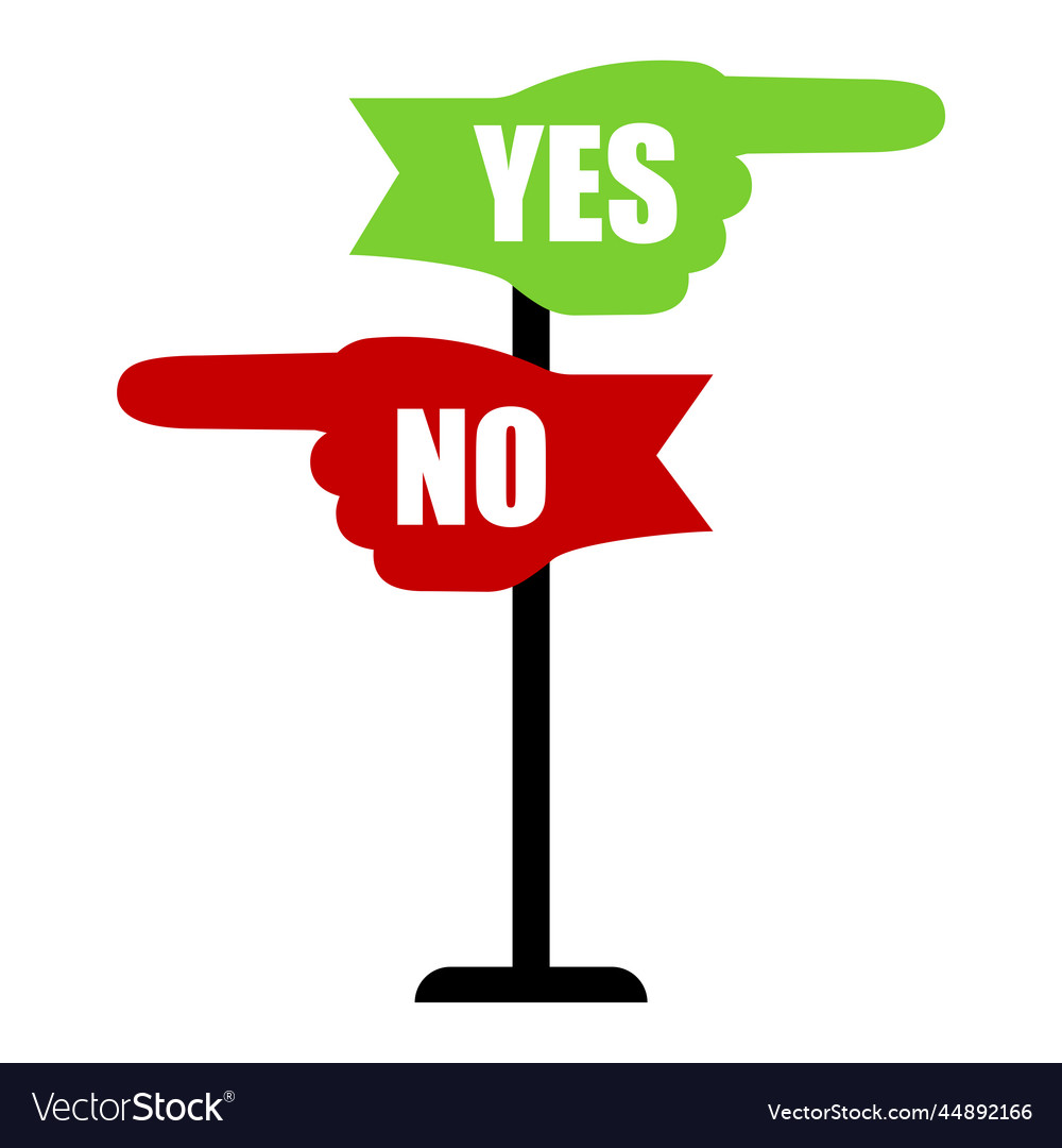 Yes no hand pointers stock Royalty Free Vector Image