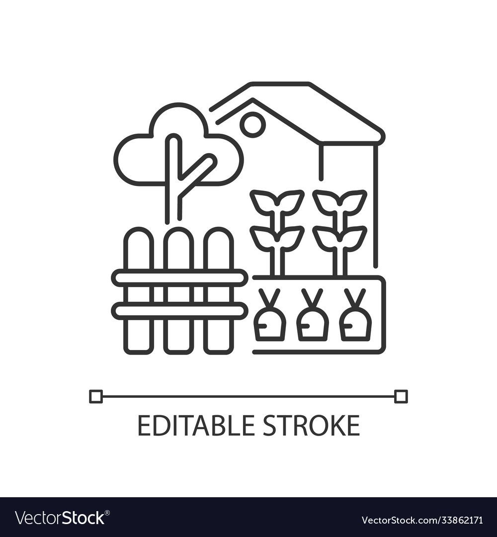 Backyard garden linear icon Royalty Free Vector Image