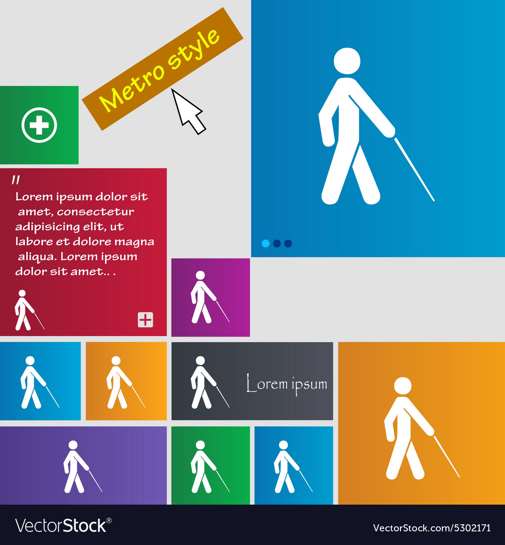 Blind icon sign buttons modern interface website Vector Image