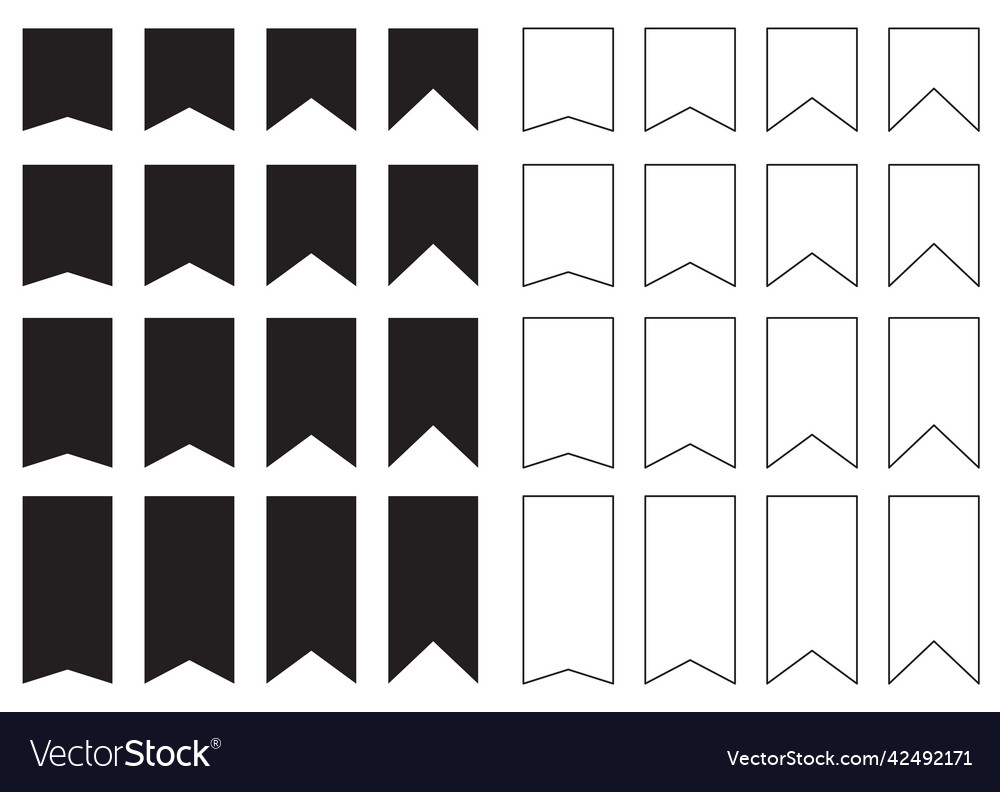 Bookmark or favorite icon solid and thin line Vector Image