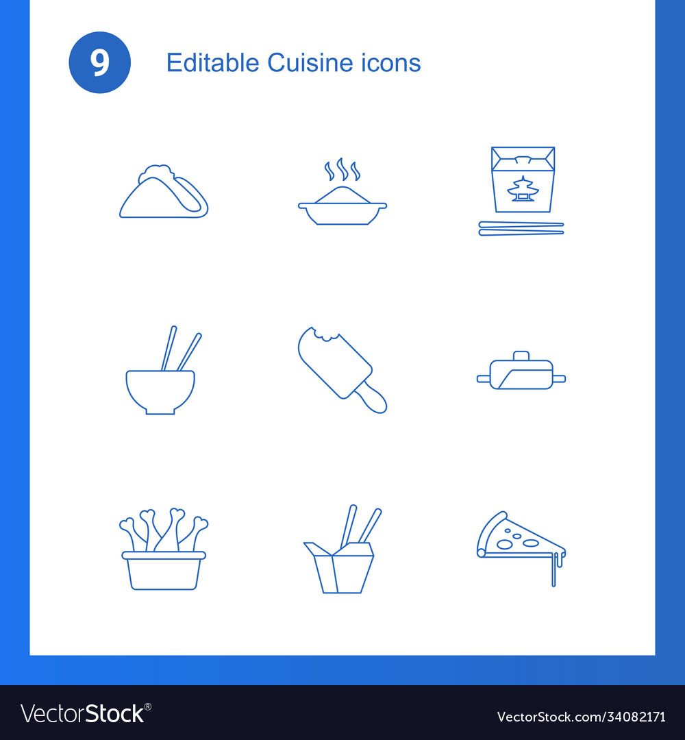 Cuisine icons Royalty Free Vector Image - VectorStock