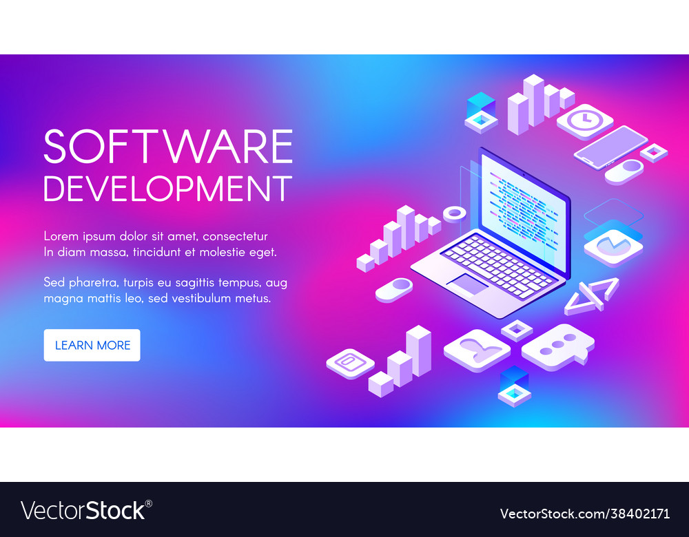 Digital software development Royalty Free Vector Image