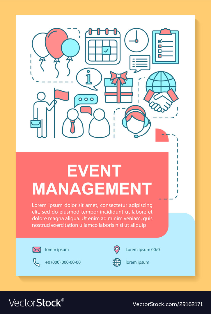 Event Management Poster Template Layout Corporate Vector Image