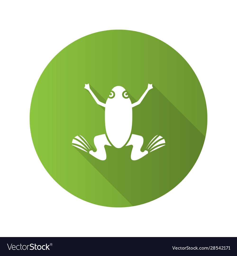 Frog Flat Design Long Shadow Glyph Icon Royalty Free Vector