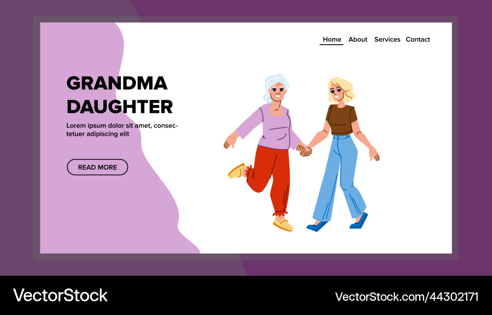 Grandma daughter Royalty Free Vector Image - VectorStock