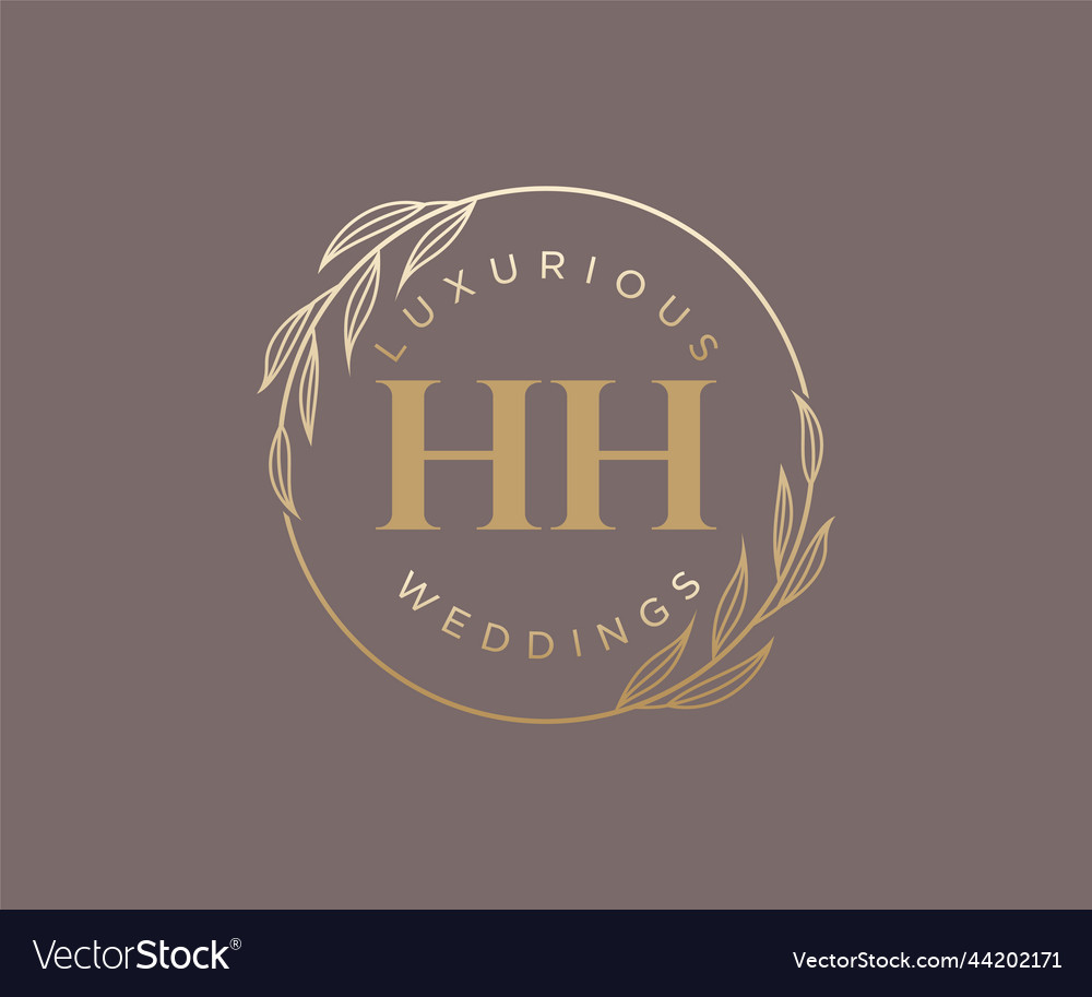 Hh initials letter wedding monogram logos Vector Image