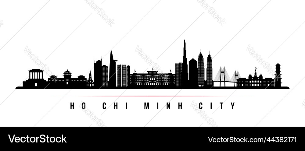 Ho chi minh city skyline horizontal banner Vector Image