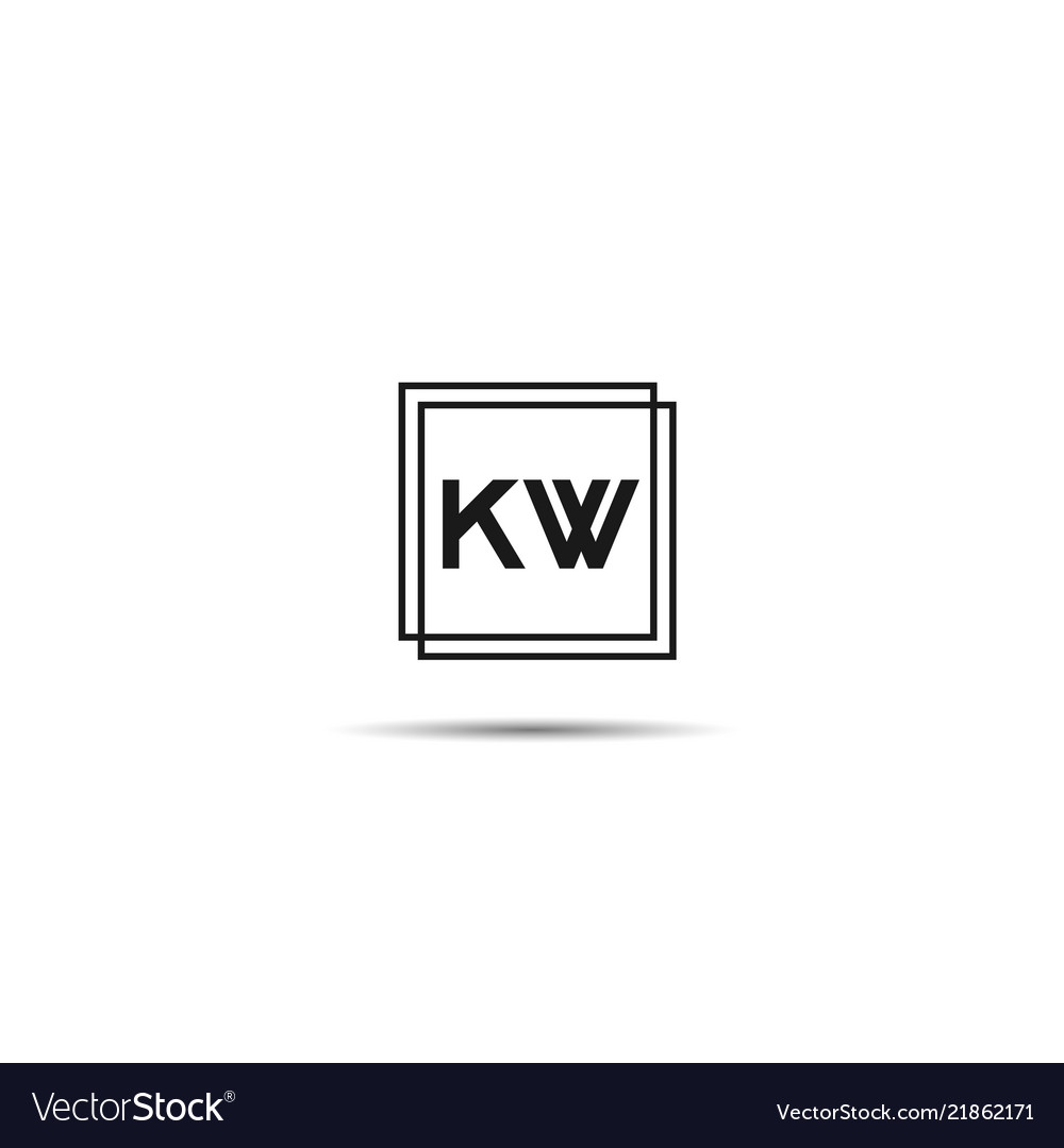 Initial letter kw logo template design Royalty Free Vector