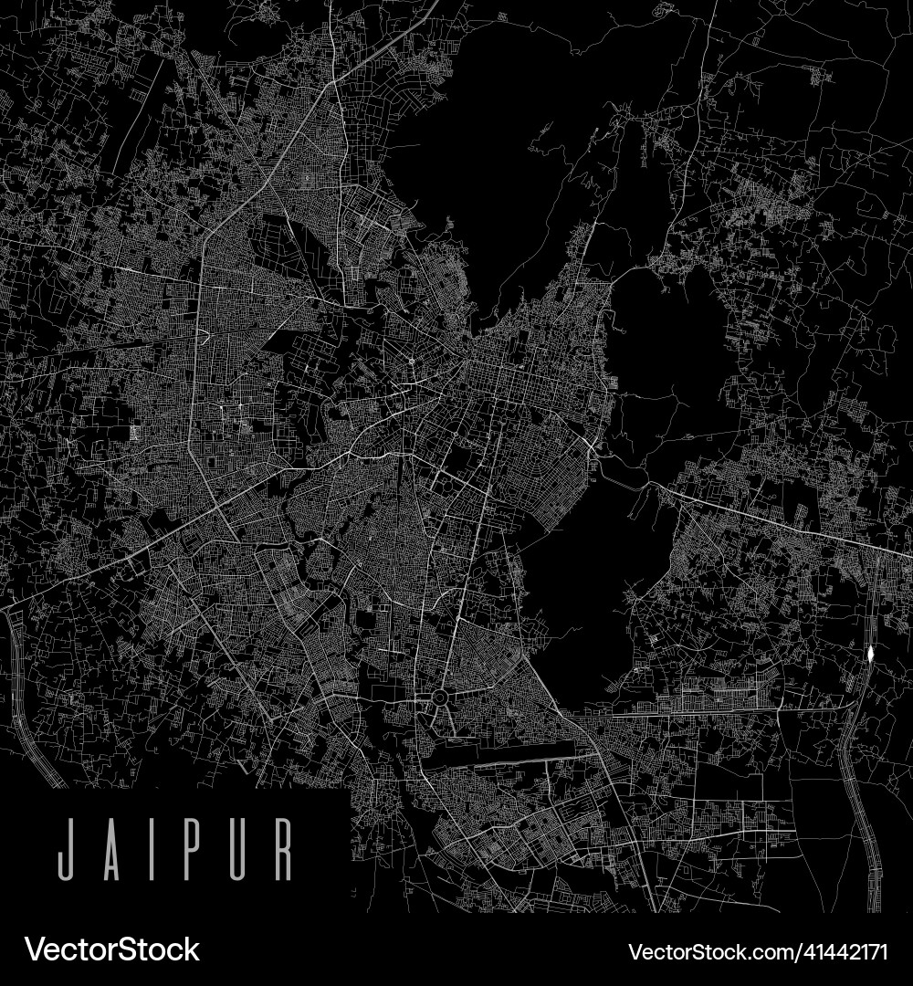 Jaipur city province map poster india Royalty Free Vector