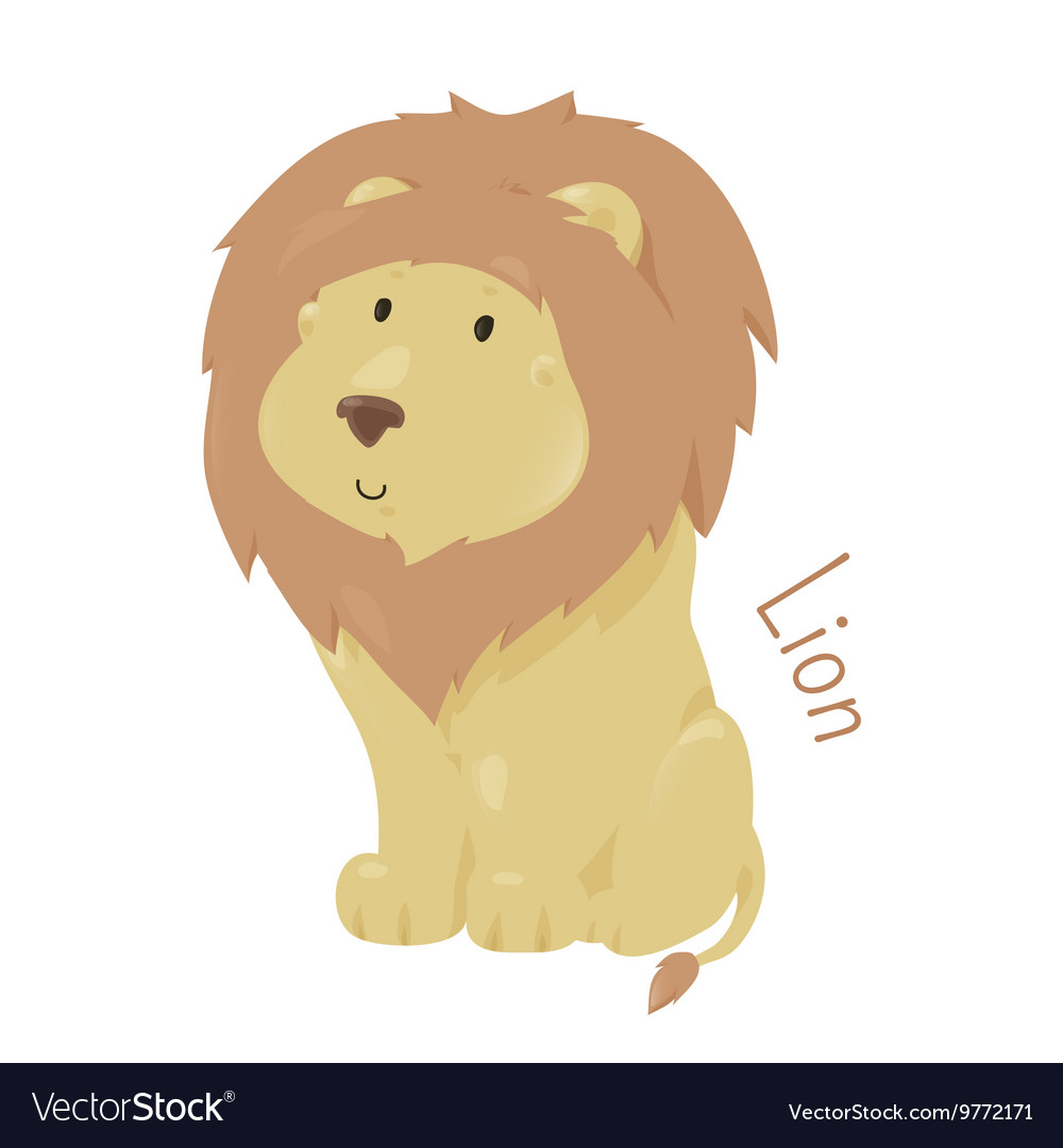 Lion isolated Child fun pattern icon Royalty Free Vector