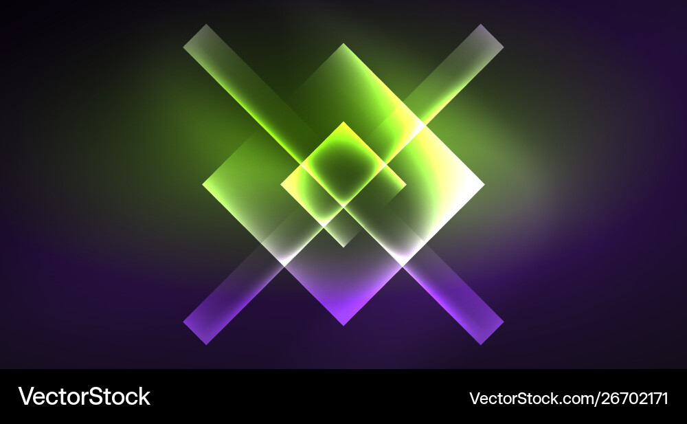 Neon shiny color squares on black modern template Vector Image