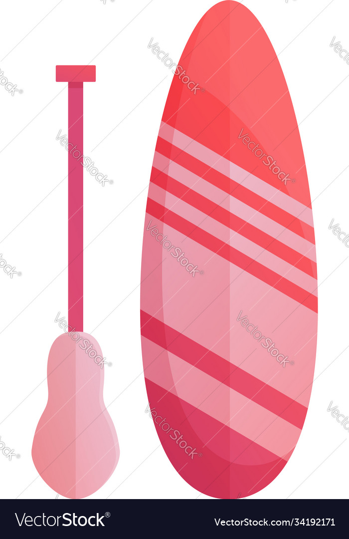Red sup surfing icon cartoon style Royalty Free Vector Image