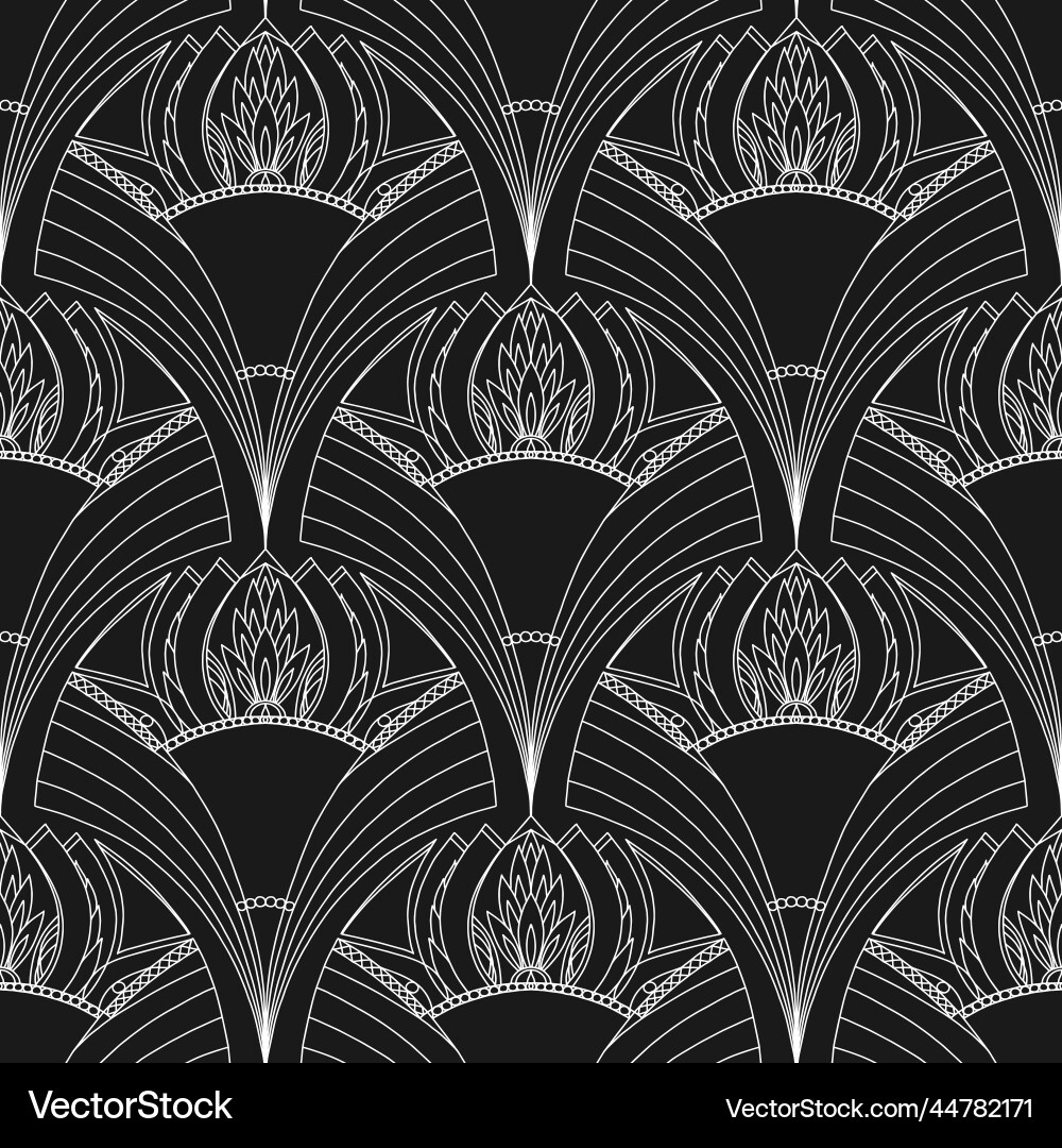 Seamless botanical pattern of painted oriental mot