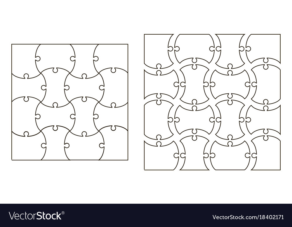 Set the template of puzzle pieces Royalty Free Vector Image