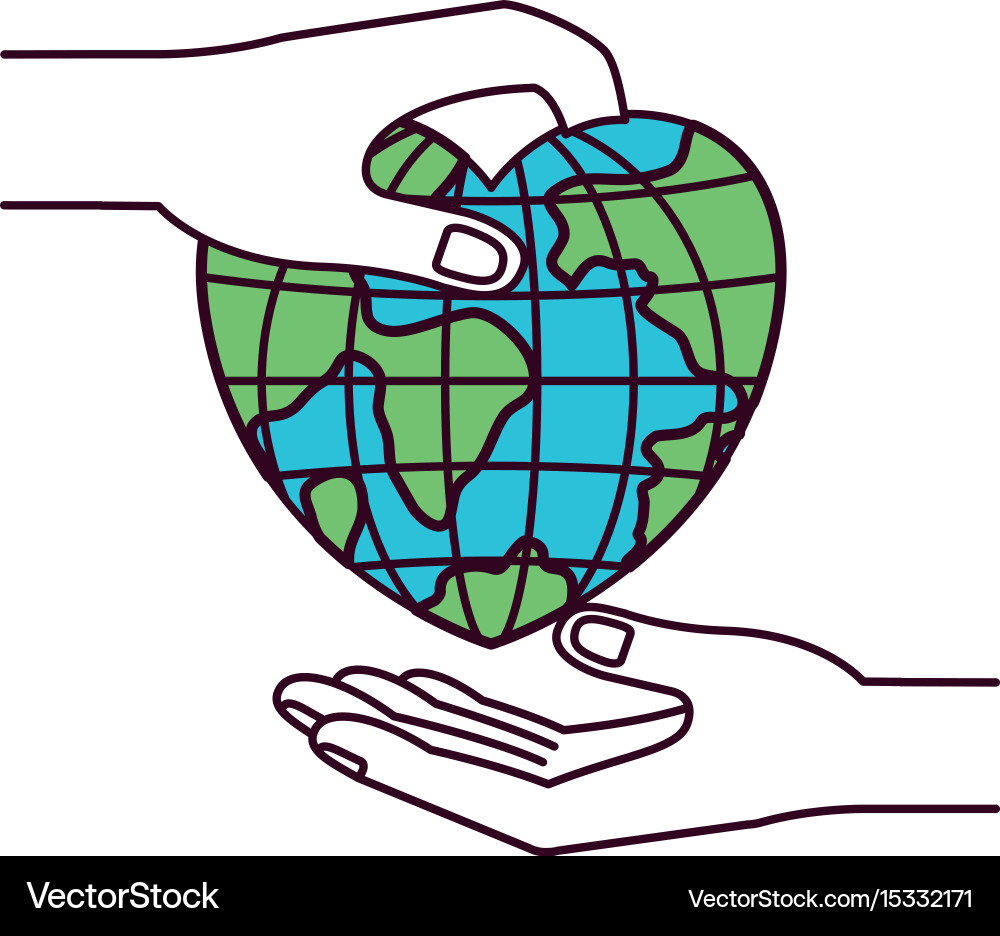 Silhouette color sections side view of palm human Vector Image