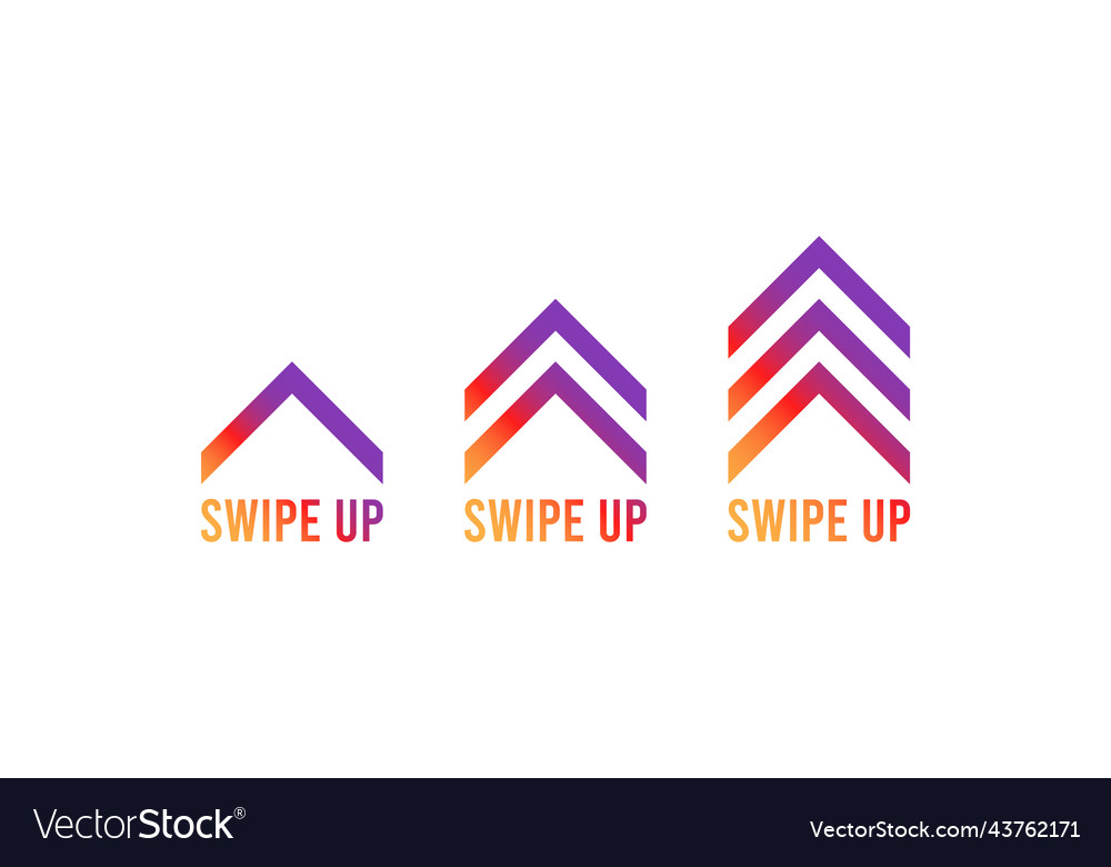 Swipe up set stories button Royalty Free Vector Image