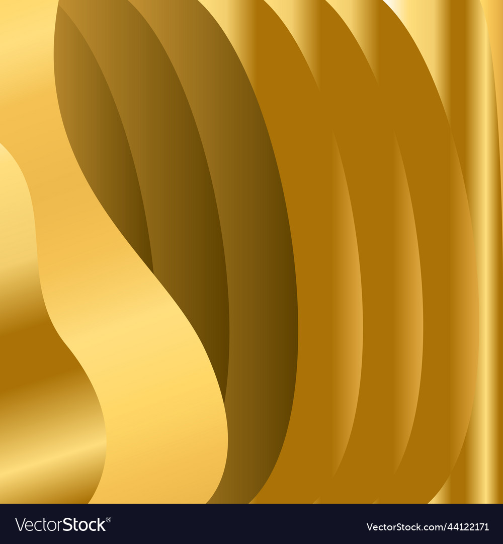 Wave gold gradient abstract background modern Vector Image