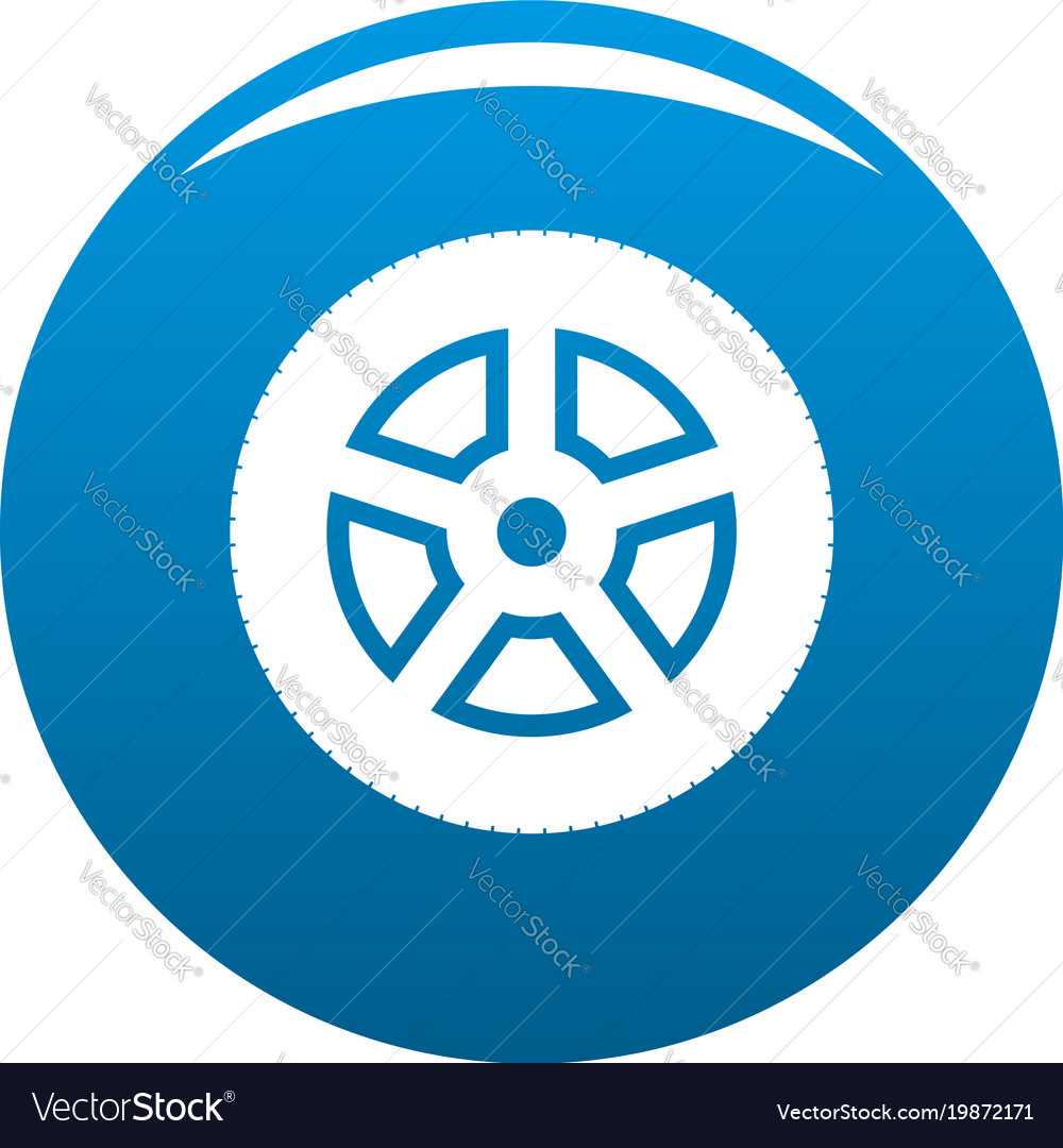 Wheel icon blue Royalty Free Vector Image - VectorStock