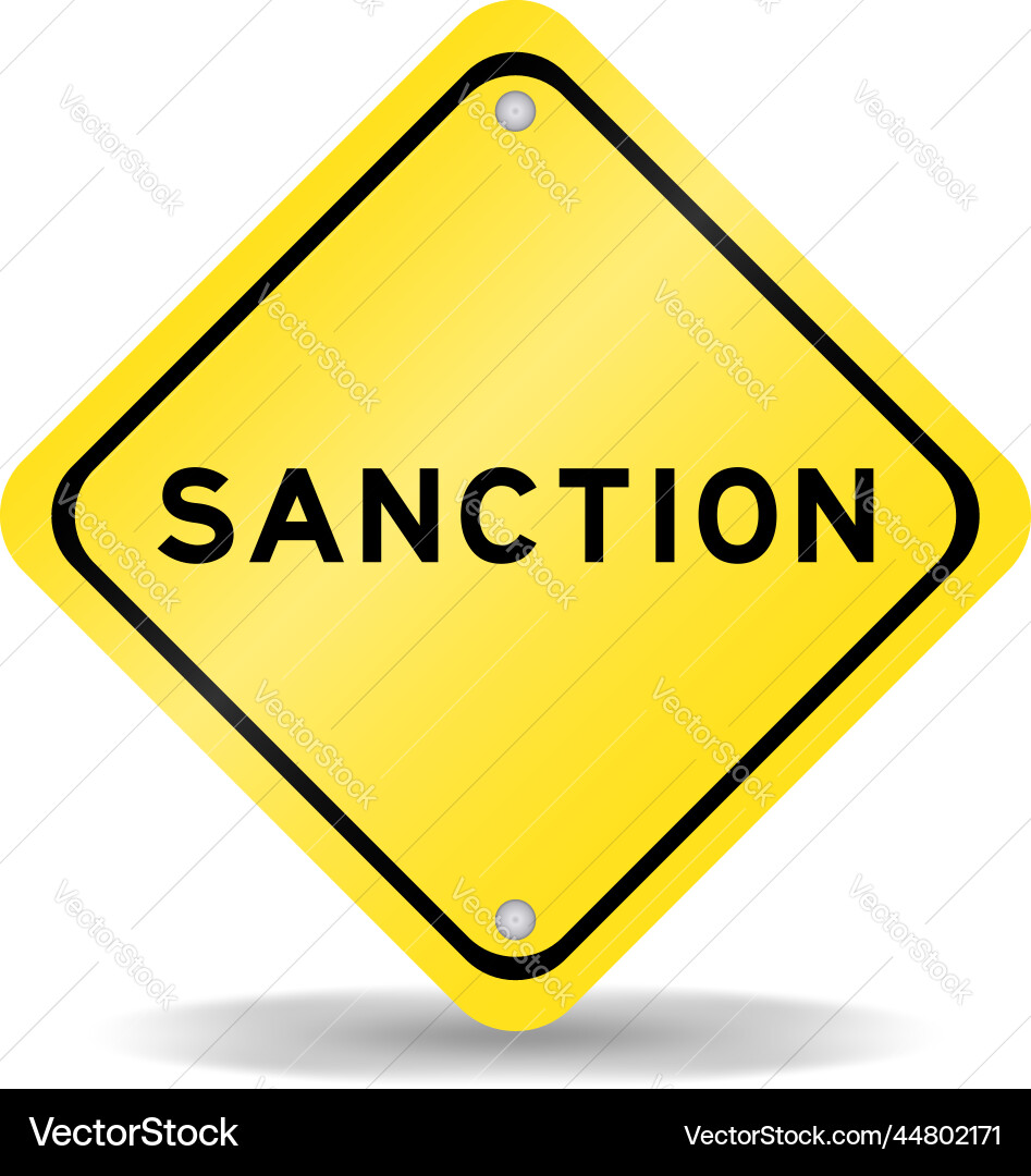 Yellow color transportation sign with word Vector Image