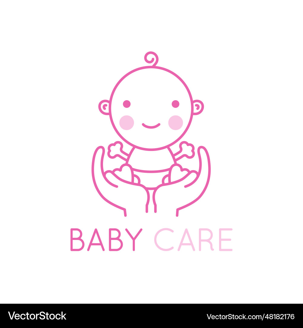 A logo design element and emblem - baby care and Vector Image