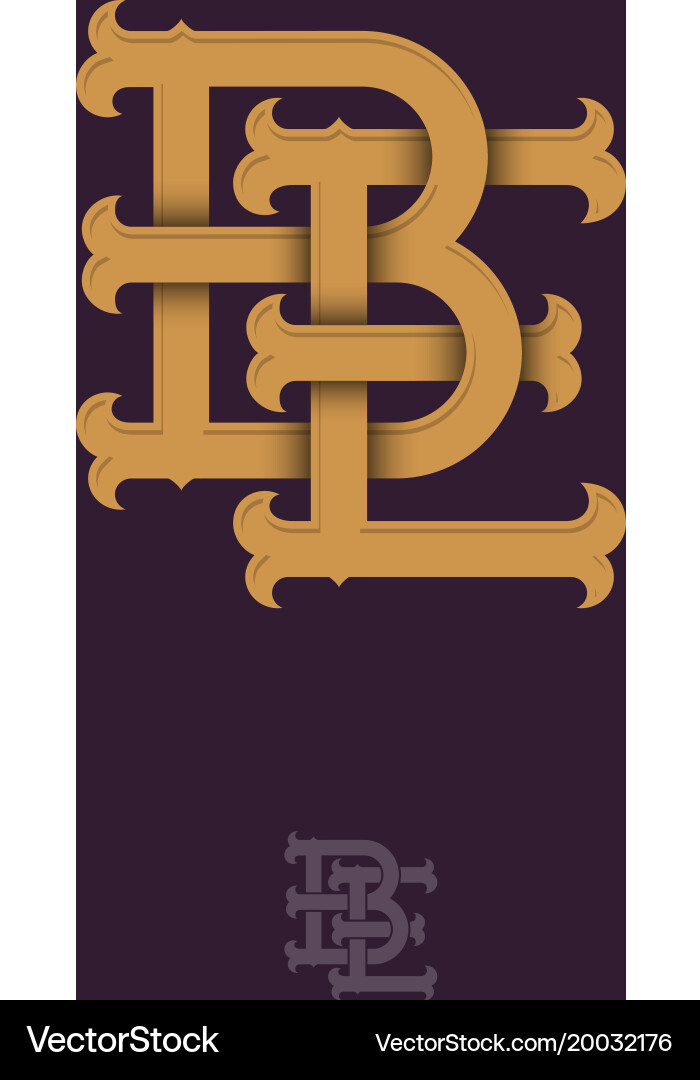 B e monogram Royalty Free Vector Image - VectorStock