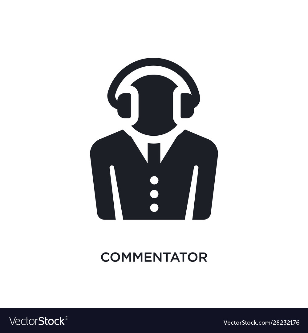 Black commentator isolated icon simple element Vector Image
