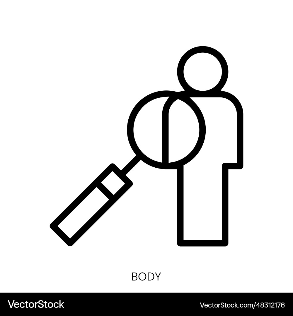 Body icon line art style design isolated on white Vector Image