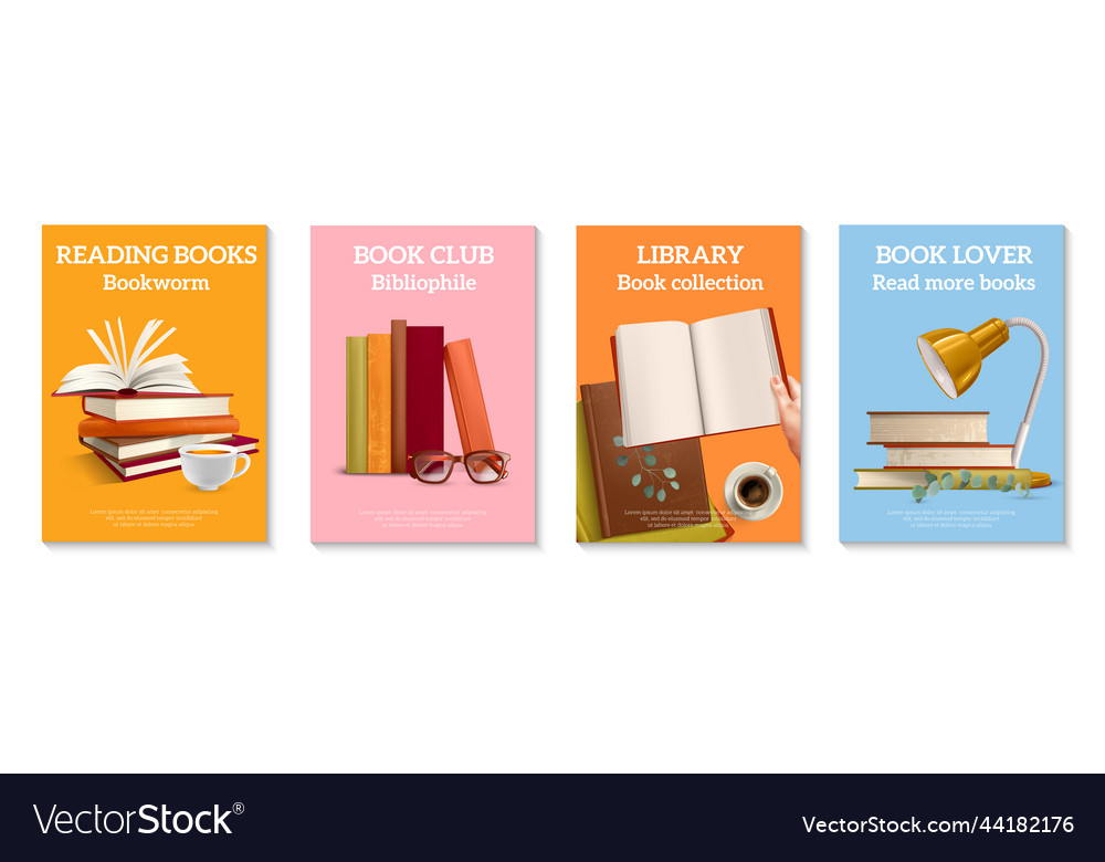 Book lover poster set Royalty Free Vector Image