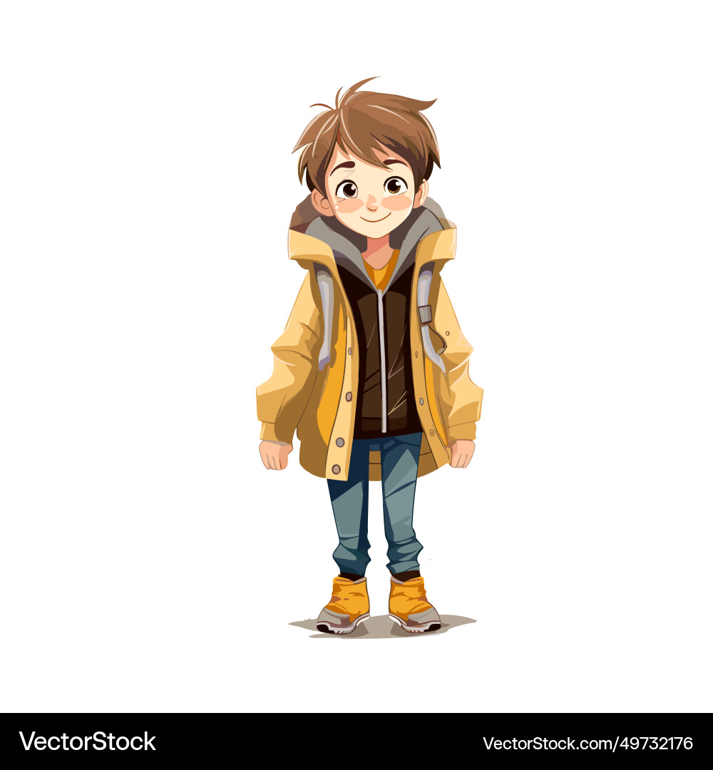 Boy fashion character cartoon Royalty Free Vector Image
