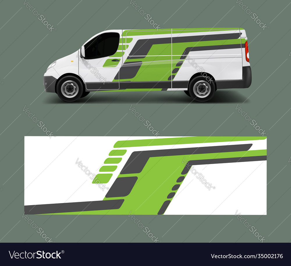 Car decal van designs wrap template Royalty Free Vector