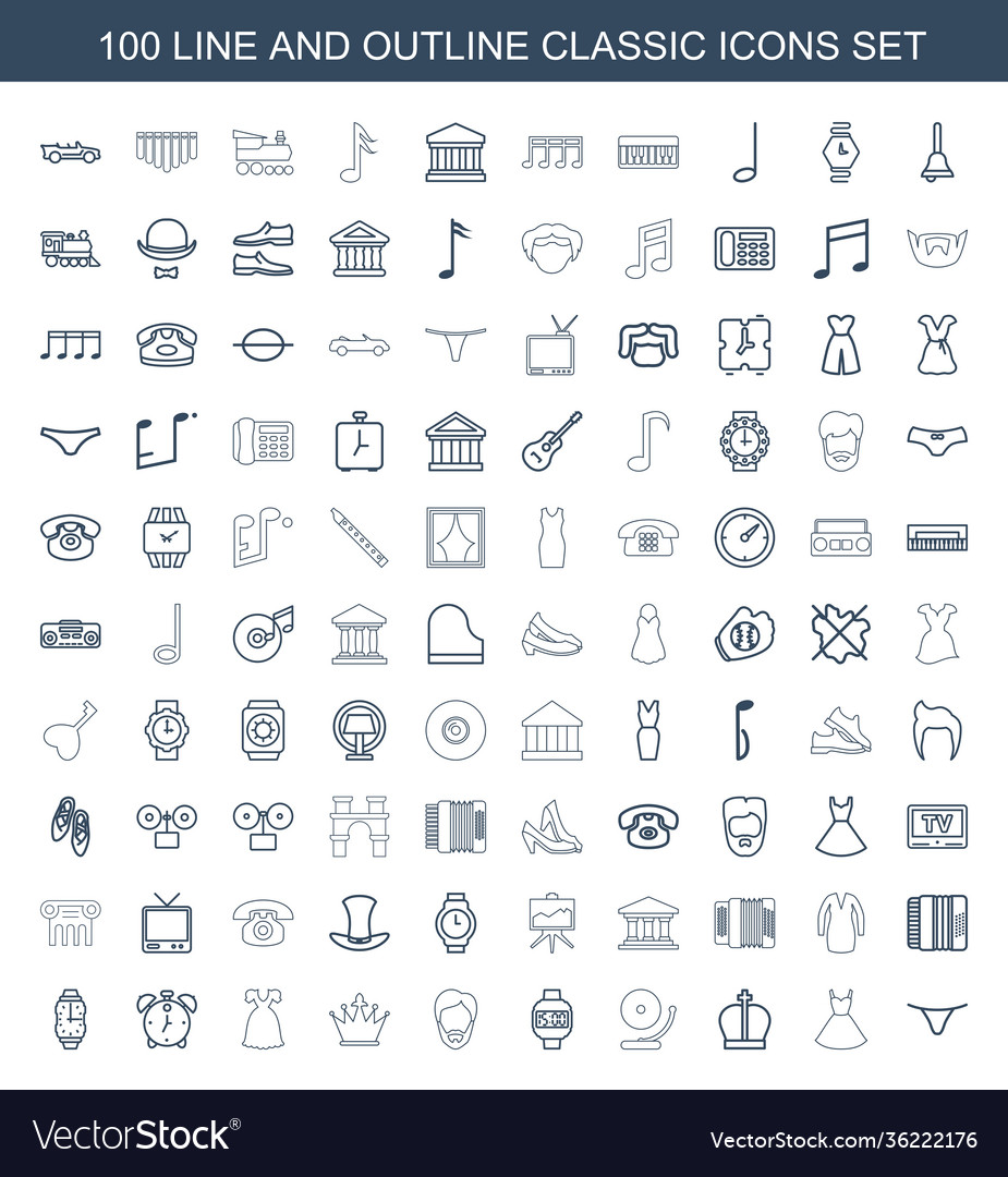 Classic icons Royalty Free Vector Image - VectorStock