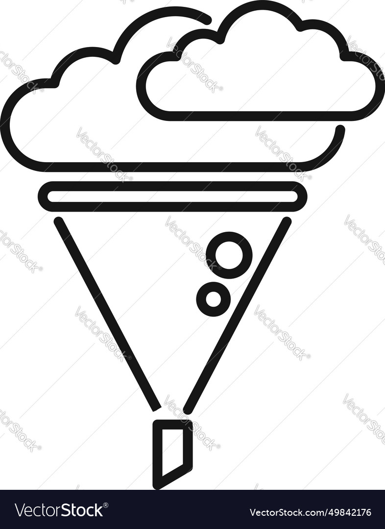 Cloud data filter icon outline upload Royalty Free Vector