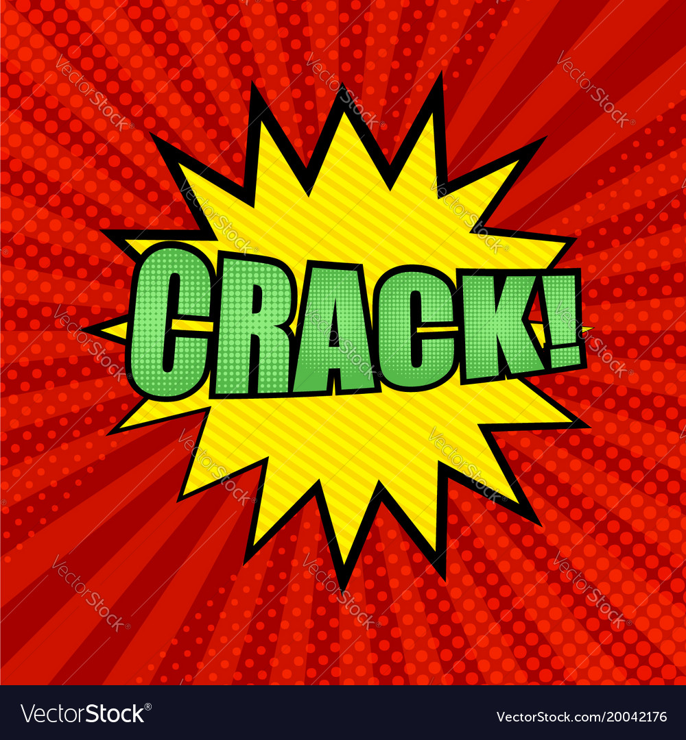 Comic crack wording background Royalty Free Vector Image