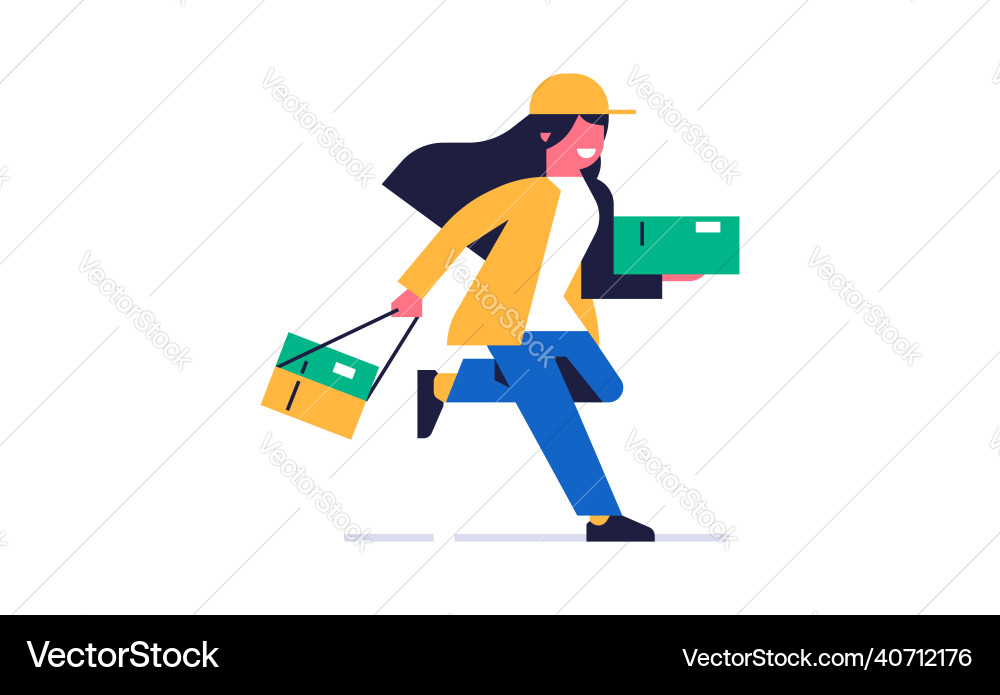 Courier online delivery of parcels the Royalty Free Vector