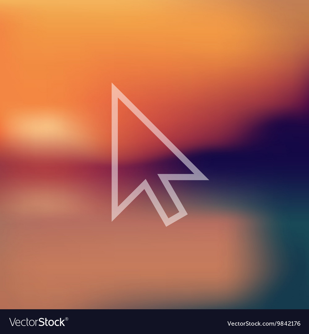 Cursor icon on blurred background Royalty Free Vector Image