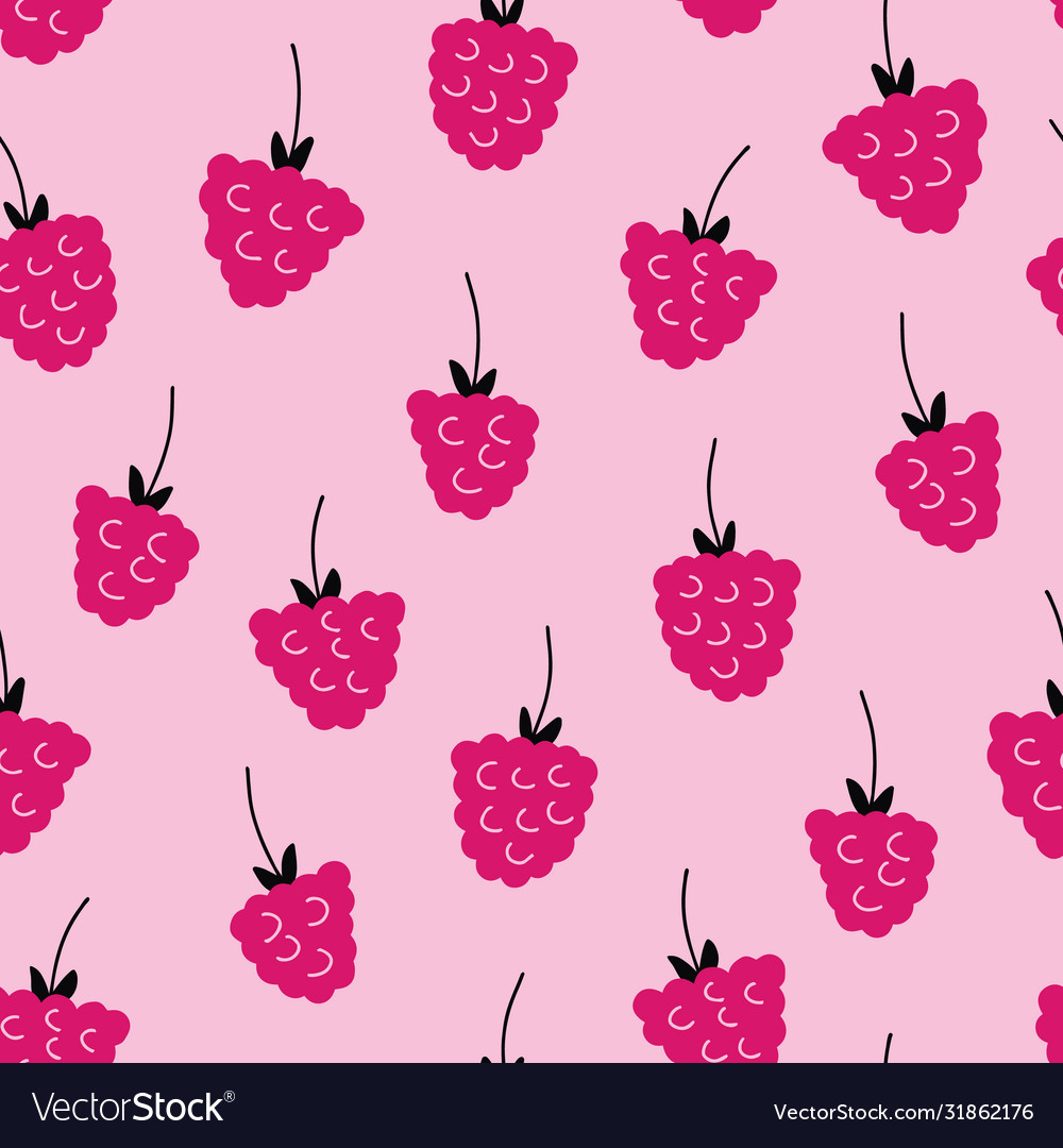 Doodle fruit pattern in pink Royalty Free Vector Image