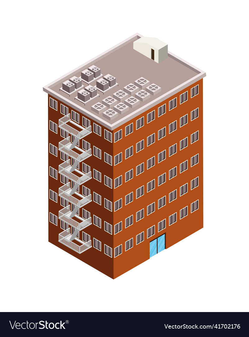 Isometric apartaments building Royalty Free Vector Image