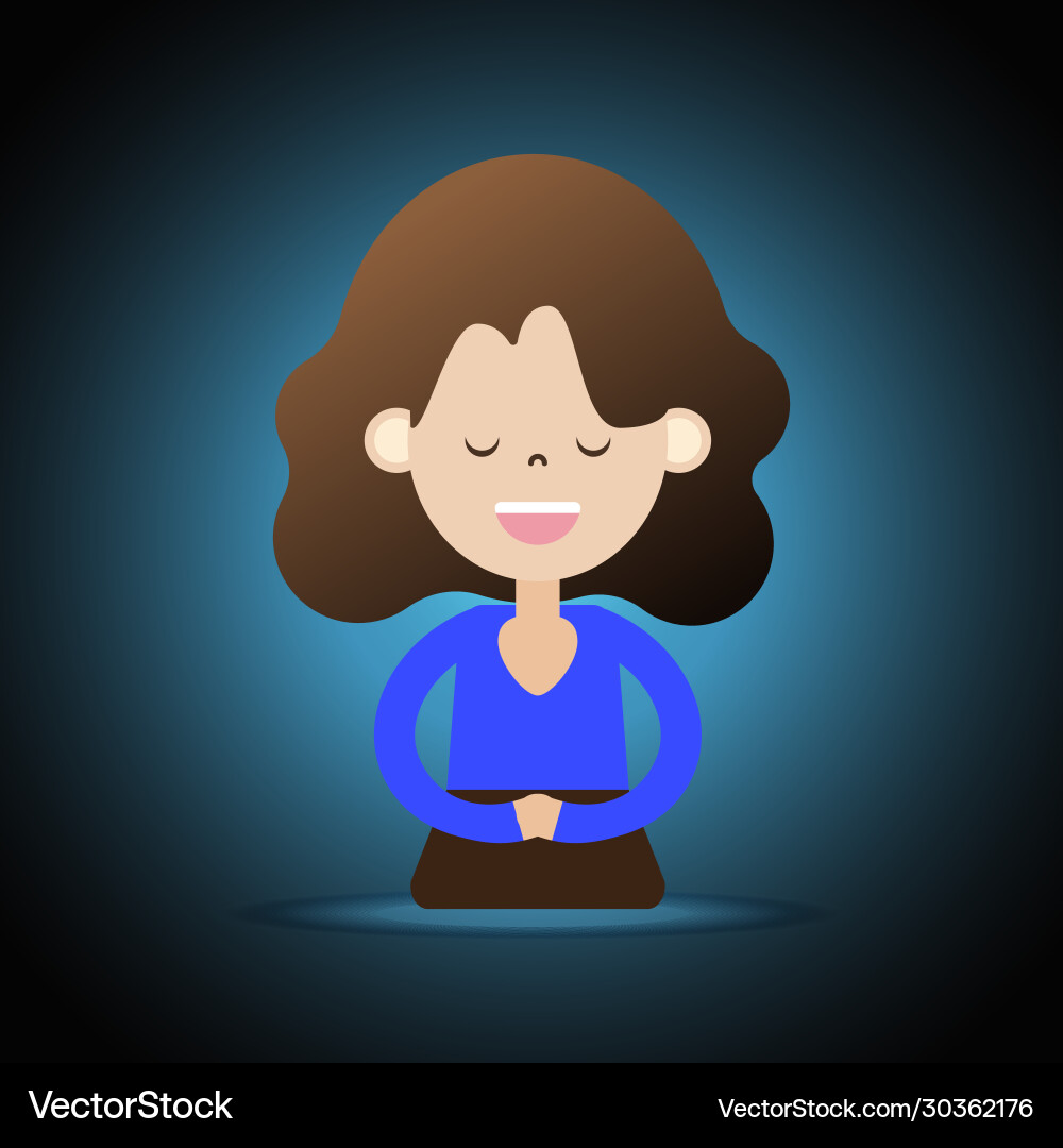 Meditation cartoon character happy people Vector Image