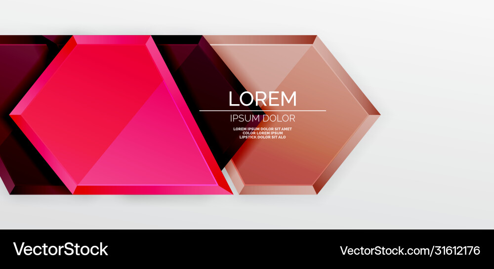 Metal glossy shiny geometric shapes with 3d effect