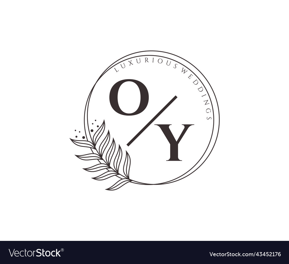 Oy initials letter wedding monogram logos Vector Image