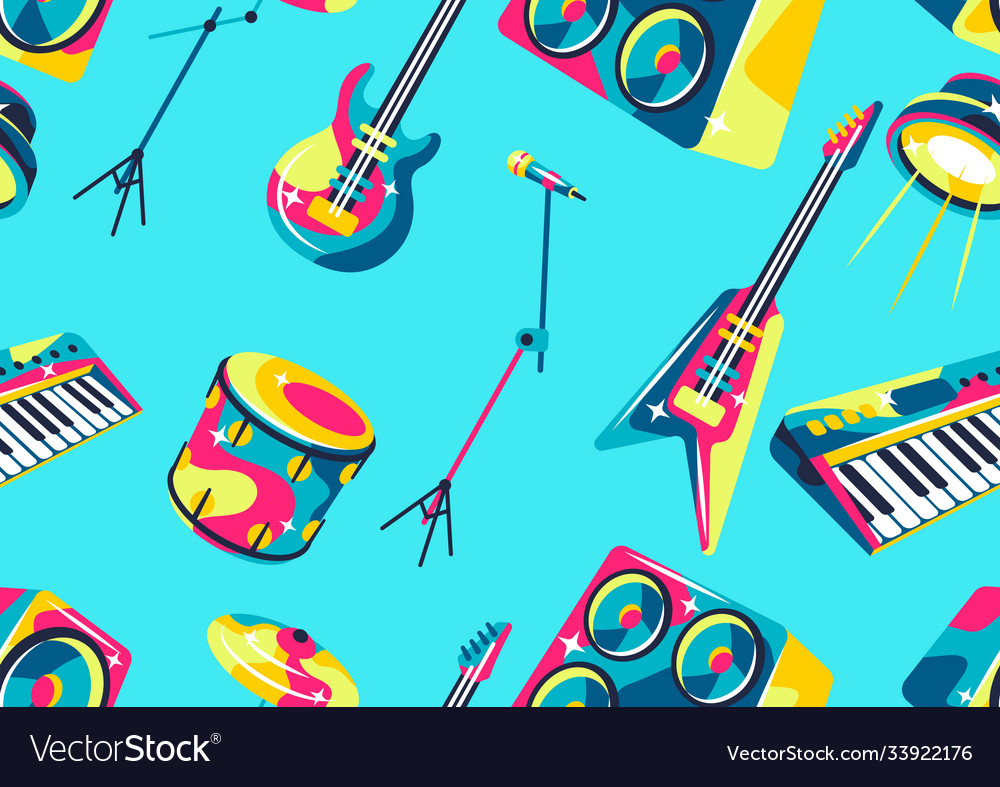 Pattern with musical instruments Royalty Free Vector Image