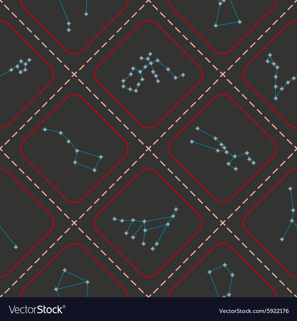 Seamless background with different constellations Vector Image