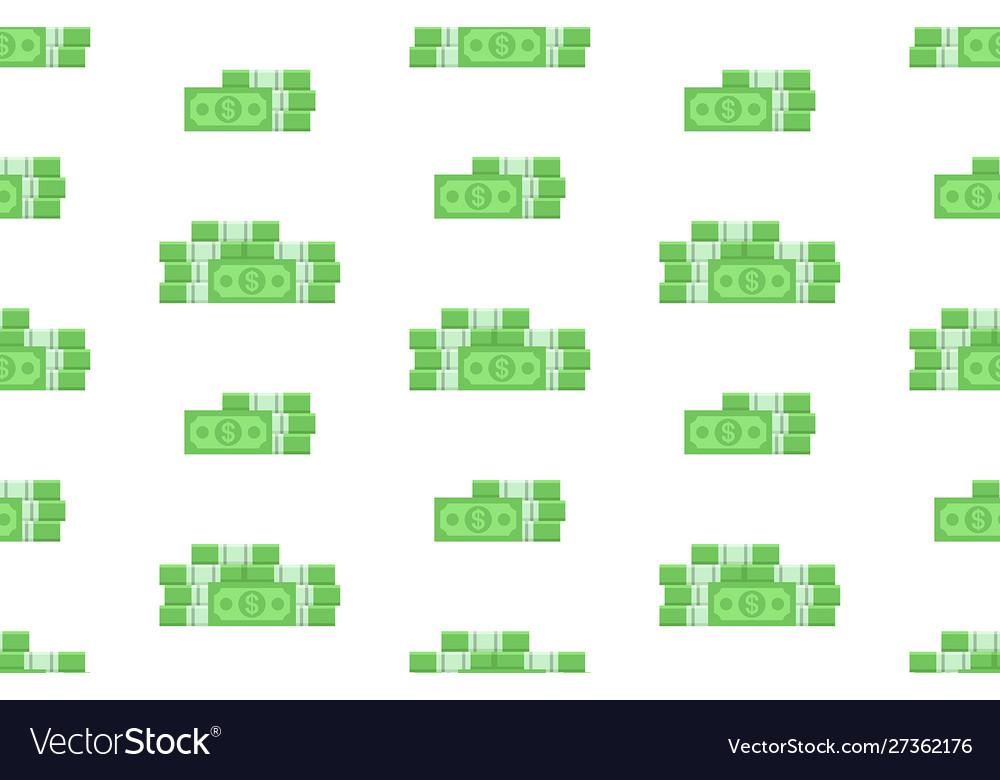 Seamless pattern with pack dollars Royalty Free Vector Image