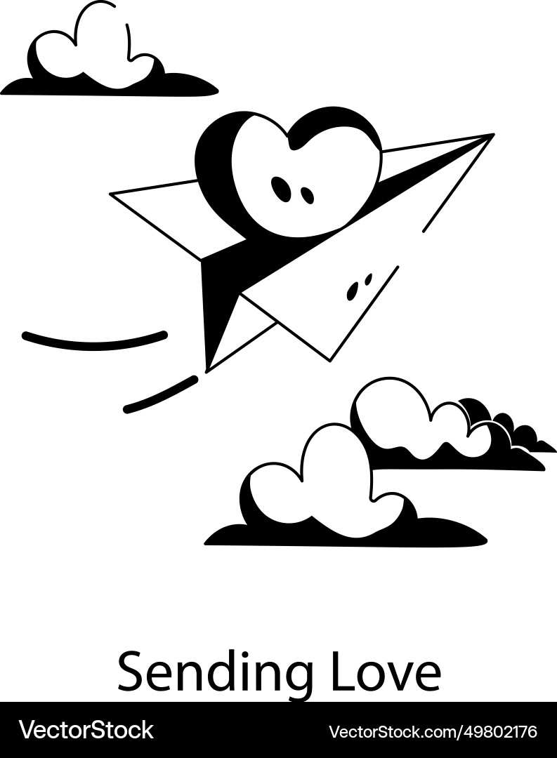 Sending love Royalty Free Vector Image - VectorStock