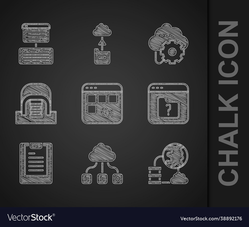 Set loading data window cloud technology transfer Vector Image Set loading data window cloud technology transfer Vector Image