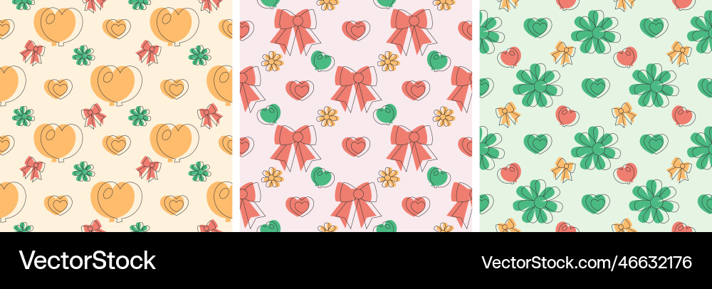 Set of happy mother day seamless pattern design Vector Image