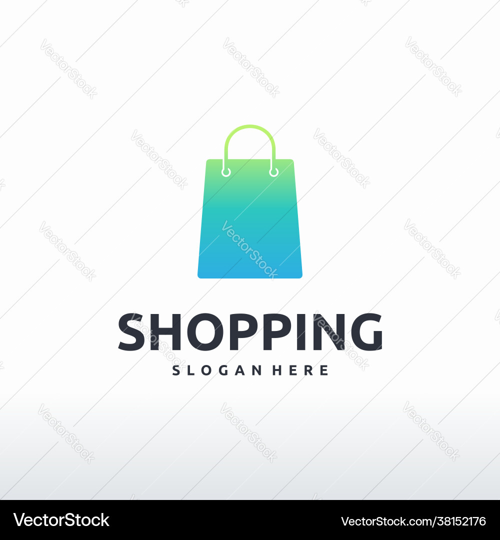 Shopping bag logo designs online shop Royalty Free Vector