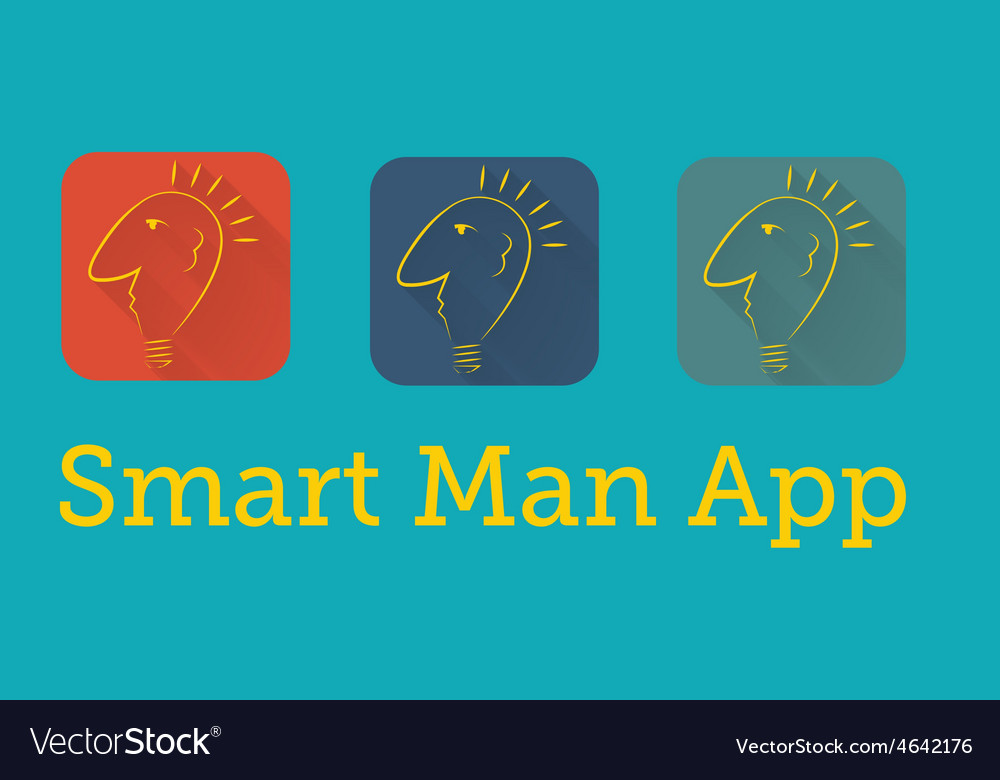 Smart man application Royalty Free Vector Image